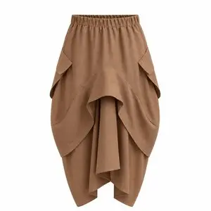 LUMINA ELIGMA The Collar Linen Skirt Vizon - Brown