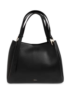 Furla Nuvola Leather Shoulder Bag - Black