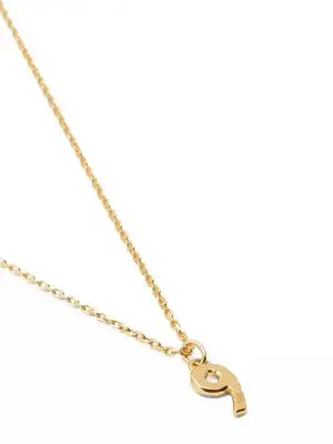 AMI Paris Hammered Number Pendant Necklace