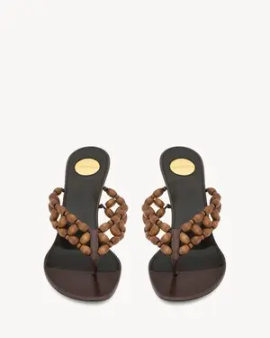 Saint Laurent Zina Wooden Beaded Sandals