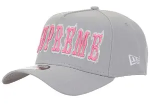 Supreme Gothic Outline Adjustable New Era 59fifty Fitted Cap - Grey