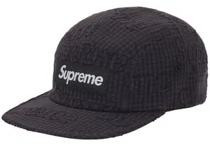 Supreme Monogram Gingham Camp Cap - Black
