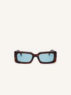Balmain Rectangle Sunglasses With Gold Anthem Buckle - Brown
