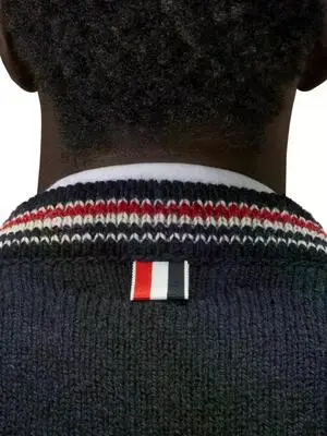 Thom Browne Hector Intarsia-knit Donegal Cardigan