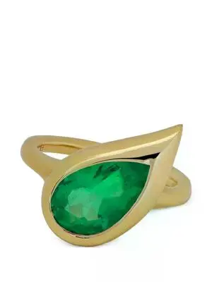 JEWELS AFICIONADO Mika Emerald Pinky Ring - Gold