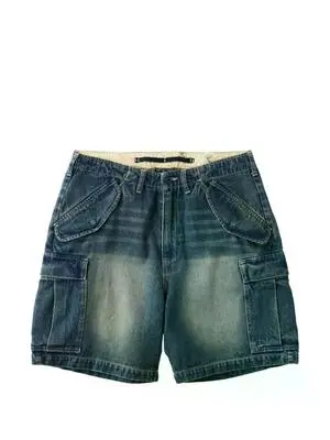 UNIVERSAL OVERALL Faded Effect Cargo Shorts - Blue