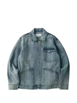 UNIVERSAL OVERALL Zip-up Denim Jacket - Blue