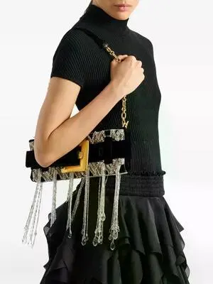 Balmain Anthem Clutch In Embroidered Velvet