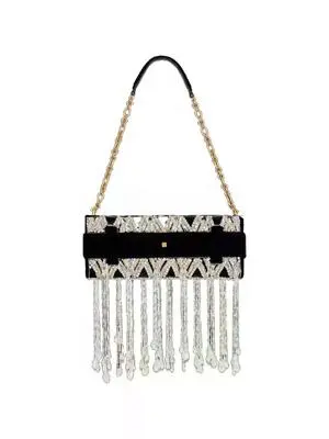Balmain Anthem Clutch In Embroidered Velvet