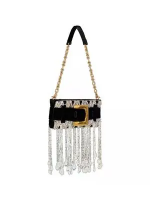 Balmain Anthem Clutch In Embroidered Velvet