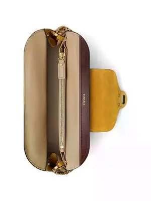 Versace Vivian Suede Clutch With Chain Strap