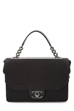 Chanel Paris-salzburg Canvas Top Handle Medium - Black