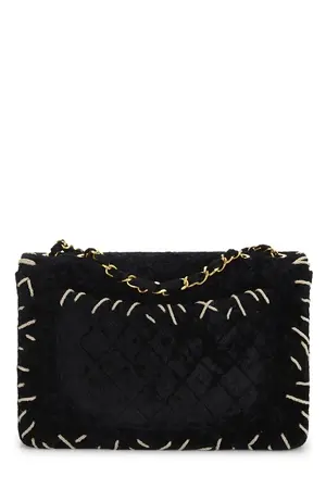 Chanel Crushed Velvet Whipstitch Half Flap