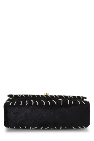 Chanel Crushed Velvet Whipstitch Half Flap