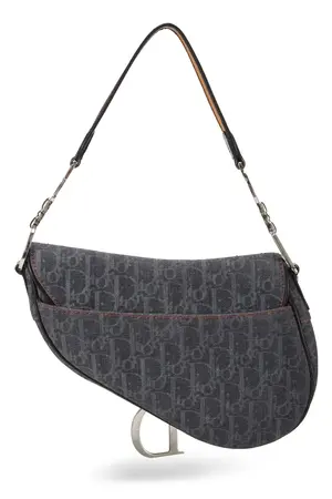 Dior Trotter Denim Remove Before Flight Saddle Bag