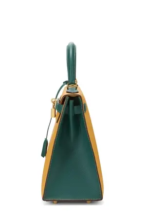 Hermès Jaune D'or & Menthe Epsom Horseshoe Kelly Sellier 28