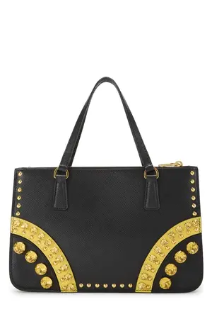 Prada Embellished Saffiano Double Zip Handbag