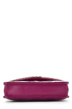 Chanel Patent Leather Quilted Heart Wallet On Chain