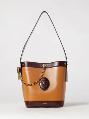 Versace Smooth Calfskin Leather Pivot Shoulder Bag - Brown