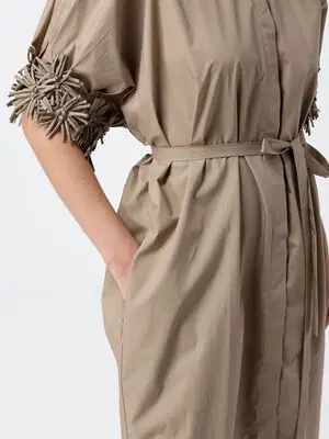 MEIMEIJ Embellished Shirt Dress - Beige