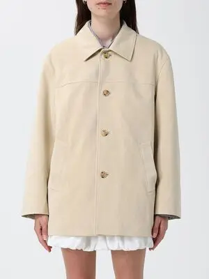 DUNST Faux Leather Shirt Jacket With Dropped Shoulders And Classic Collar