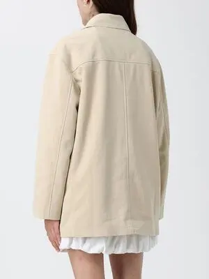 DUNST Faux Leather Shirt Jacket With Dropped Shoulders And Classic Collar