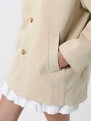DUNST Faux Leather Shirt Jacket With Dropped Shoulders And Classic Collar