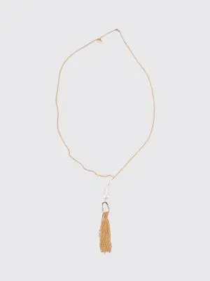 FORTE_FORTE Tone Bronze Choker Necklace With Pearls And Tassels - Gold