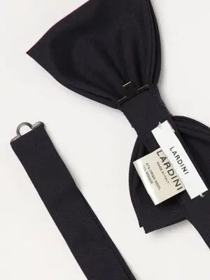 LARDINI Solid Colour Virgin Wool Bow Tie - Blue