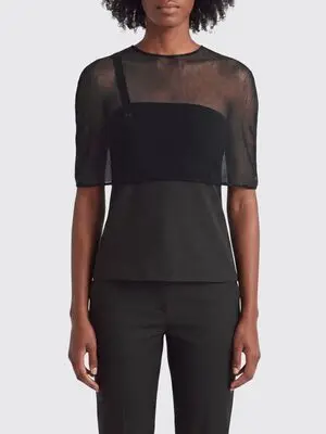 Paloma Wool Sheer V-neck Top - Black
