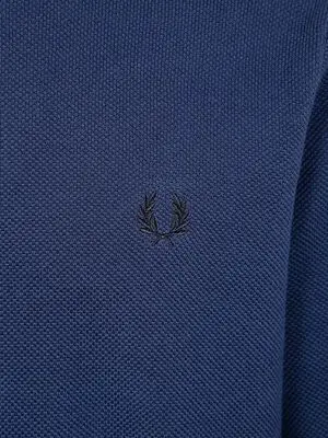 Fred Perry Textured Cotton Crew Neck Sweater - Blue