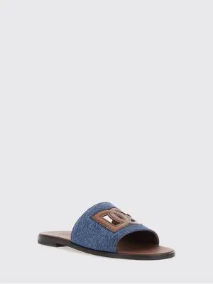 Dolce & Gabbana Dg Monogram Denim Slide Sandals