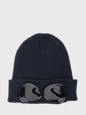 C.P. COMPANY C. P. Company Cotton Beanie With Cuff And Iconic Goggle Lenses - Blue