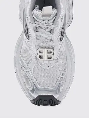 Balenciaga Low-top Mesh And Rubber Trainers With Chunky Sole And Double Pull-tab - Grey