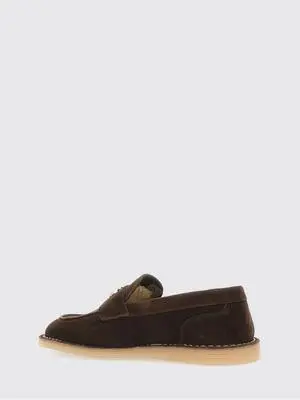 Dolce & Gabbana Suede Calfskin Loafers With Dg Monogram - Brown