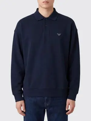 Emporio Armani Long-sleeved Cotton Polo Shirt With Embroidered Eagle Logo