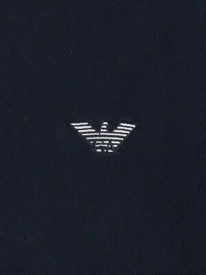 Emporio Armani Long-sleeved Cotton Polo Shirt With Embroidered Eagle Logo