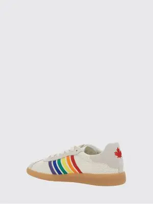 Dsquared2 Low Top Trainers In Leather And Mesh With Multicolour Stripes - Multicolor