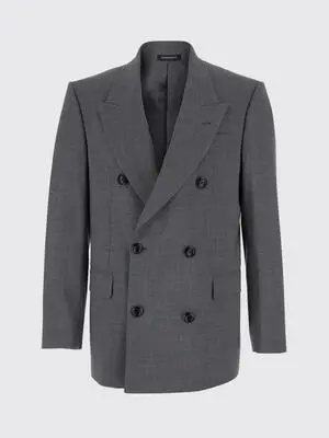 Emporio Armani Double-breasted Virgin Wool Blazer With Peak Lapels