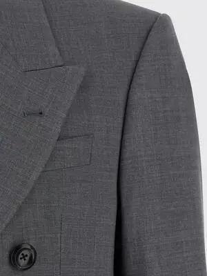 Emporio Armani Double-breasted Virgin Wool Blazer With Peak Lapels