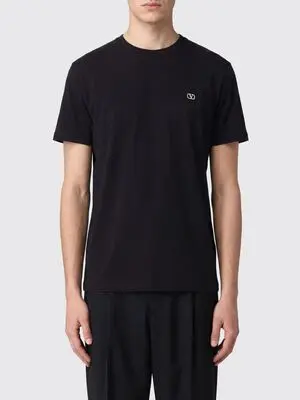 Valentino Garavani Vlogo Signature Cotton T-shirt With Contrasting Logo - Black