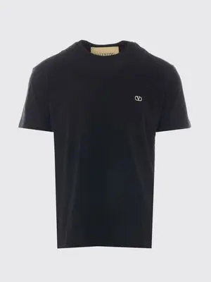 Valentino Garavani Vlogo Signature Cotton T-shirt With Contrasting Logo - Black