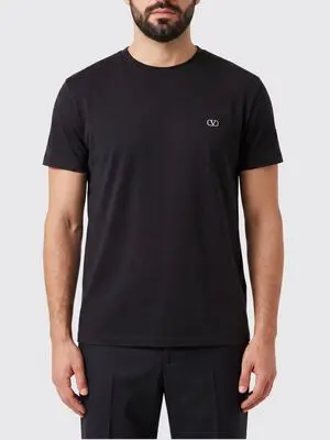 Valentino Garavani Vlogo Signature Cotton T-shirt With Contrasting Logo - Black