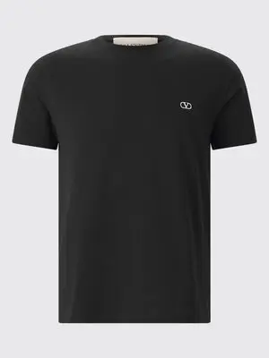 Valentino Garavani Vlogo Signature Cotton T-shirt With Contrasting Logo - Black