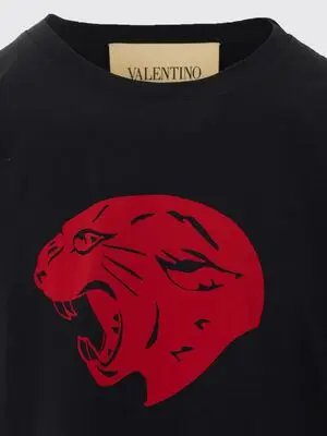 Valentino Garavani Crewneck Cotton T-shirt With Graphic Print And Dropped Shoulders