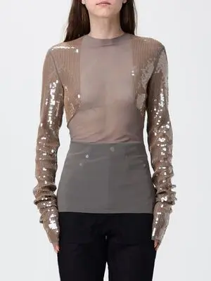 Rick Owens Sequined Mesh T-shirt - Beige