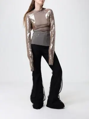Rick Owens Sequined Mesh T-shirt - Beige
