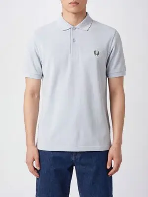 Fred Perry Short-sleeved Cotton Polo Shirt With Embroidered Chest Logo - Blue