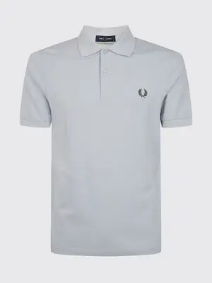 Fred Perry Short-sleeved Cotton Polo Shirt With Embroidered Chest Logo - Blue