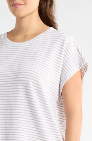 Eileen Fisher Striped Organic Cotton Crewneck Top